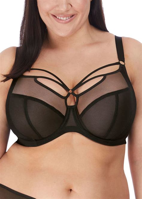 Elomi Black Strappy Sachi Plunge Bra Us Size 34k Gem