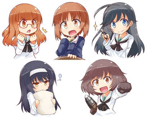 Safebooru D O 5girls D O Ahoge Akiyama Yukari Bangs