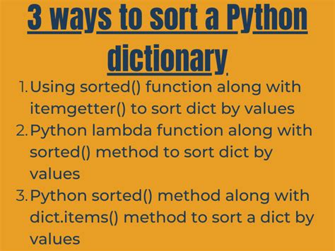 3 ways to sort a dictionary by value in python askpython