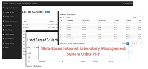 web based internet laboratory management system using php