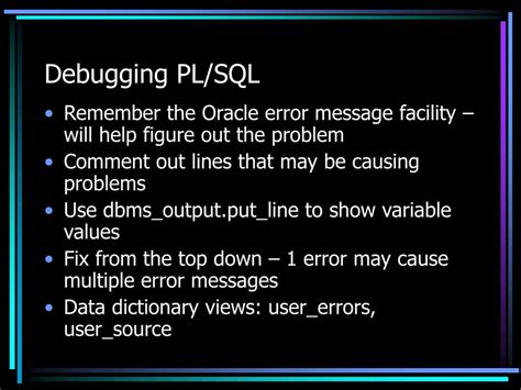 ppt pl sql powerpoint presentation free download id 330593