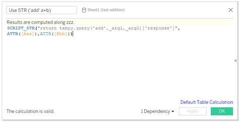 tabpy error cannot interpret json value of type object as scalar value