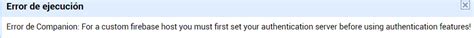 for a custom firebase host you must first set your authentication