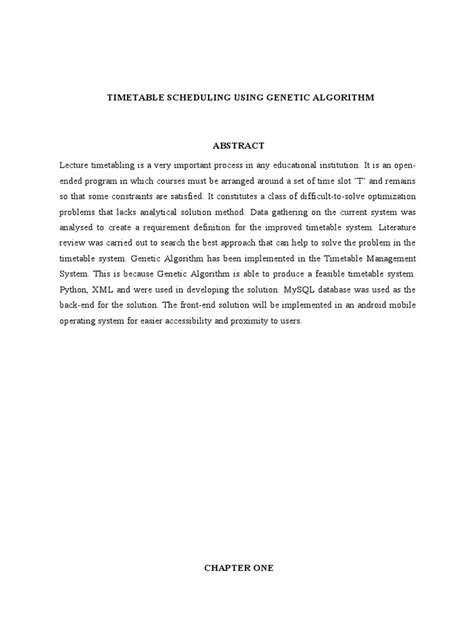 timetable scheduling system pdf genetic algorithm mathematical