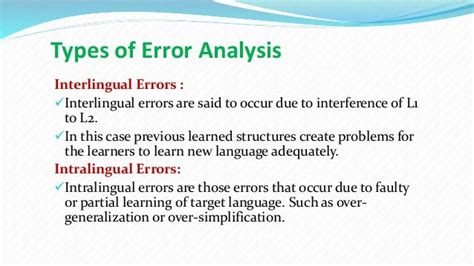 error analysis