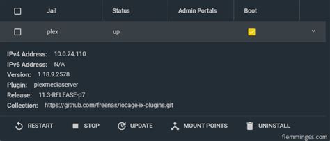 how to install and configure plex media server plugin in freenas 11 3
