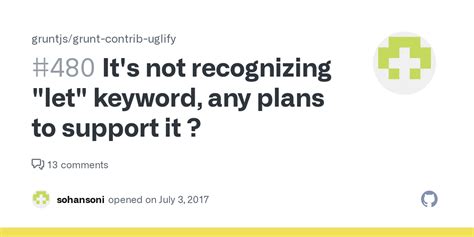 it s not recognizing let keyword any plans to support it · issue