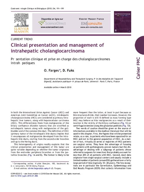 Pdf Clinical Presentation And Management Of Intrahepatic