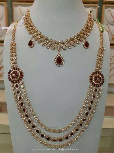 Bridal Cz Stone Necklace Set ~ South India Jewels
