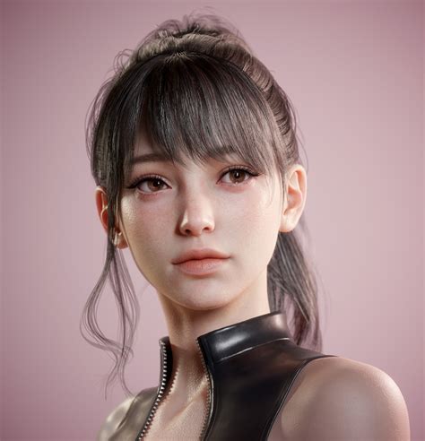 Artstation New Girl Sihwa Lee Character Design Girl 3d Model
