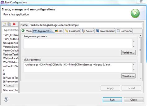jmse how to use verbose gc vm argument