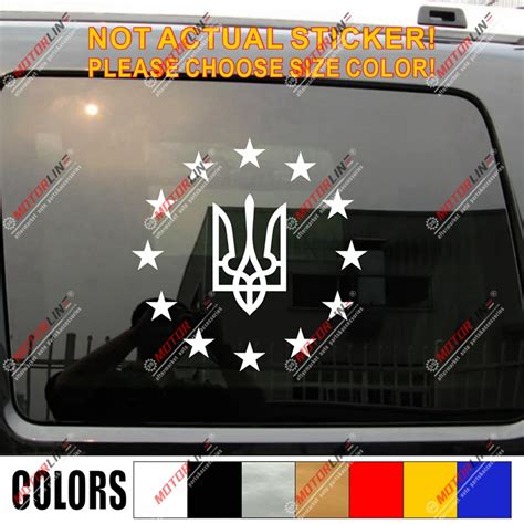 Ukraine Flag Tryzub Eu Decal Sticker Ukrainian Car Vinyl Pick Size No
