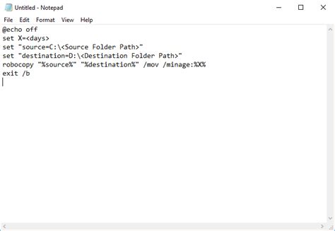 create script to copy files from one folder to another on win10