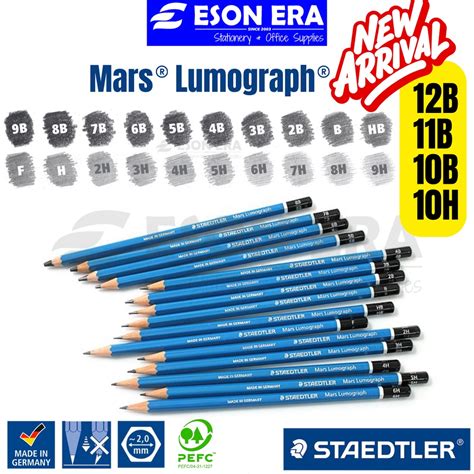 Staedtler Mars Lumograph ดินสอ 100 12b 11b 10b 9b 8b 7b 6b 5b 4b 3b