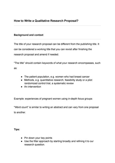 How To Write A Qualitative Research Proposal How To Write A