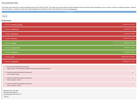 extension scanner — typo3 explained 9 5 documentation