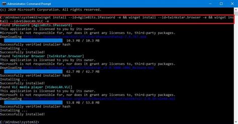 how to install multiple apps using winget with winstall on windows 10