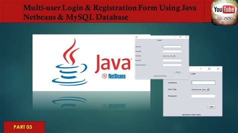 multi user login and registration form using java netbeans and mysql