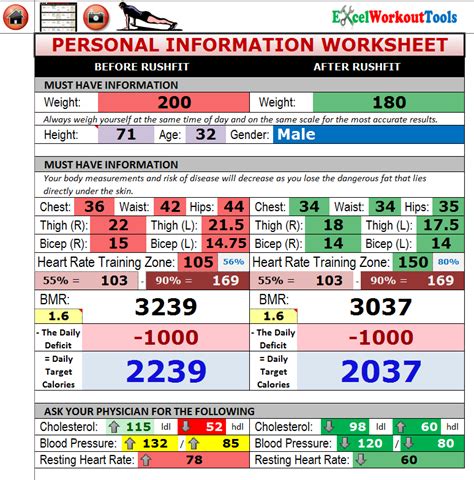 excel spreadsheet workout tracker tool and nutrition guide manager for