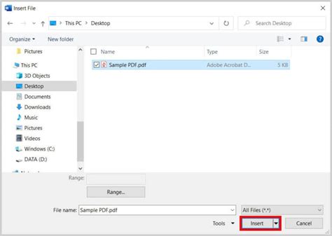 how to insert pdfs into microsoft word documents pc and mac