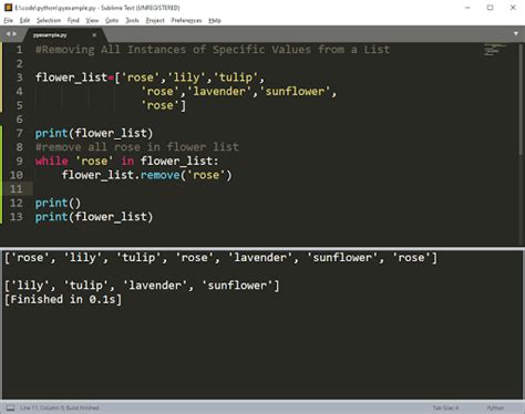 removing all instances of specific values from a list python examples