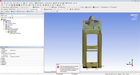 how can i successfully mesh my model in ansys static