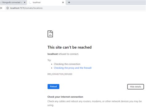 mongodb can t connect to the local mongodb server running on localhost