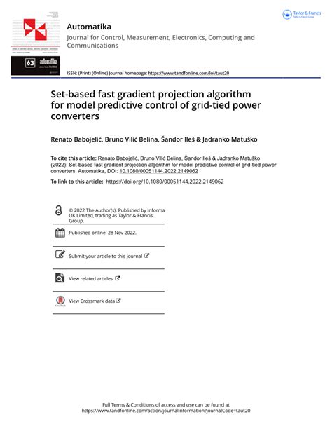 pdf set based fast gradient projection algorithm for model predictive