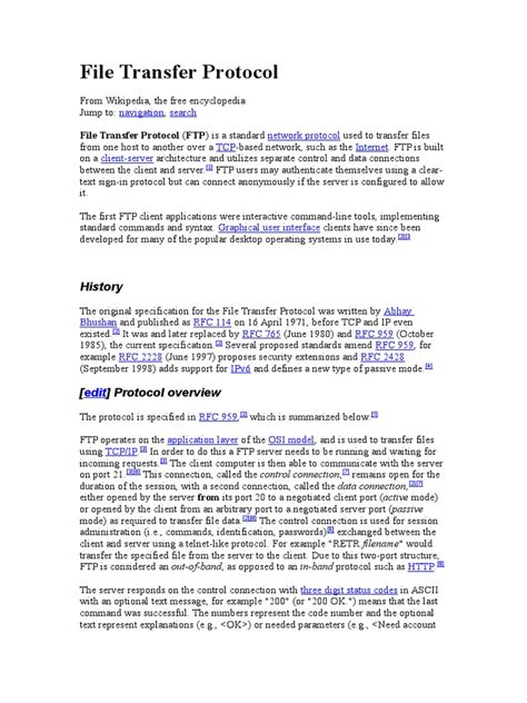 file transfer protocol pdf file transfer protocol internet