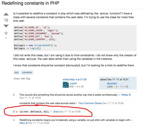 redefining constant in php plainsight
