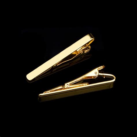 คลิปหนีบเนคไท แบบโลหะ Tie Clips Mens Metal Necktie Bar Crystal Dress