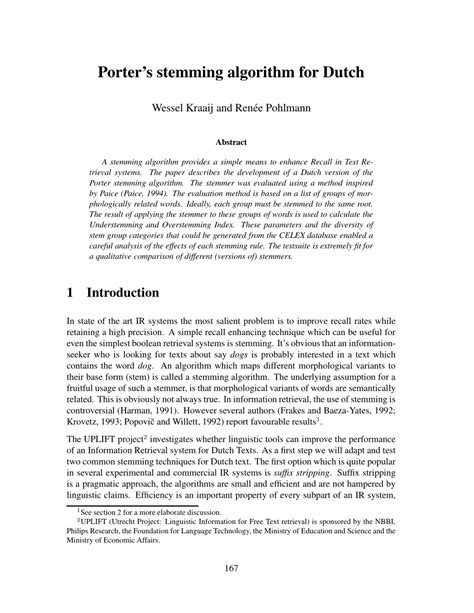 pdf porter s stemming algorithm for dutch