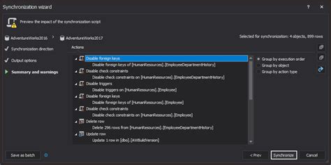 how to automatically compare and synchronize sql server data