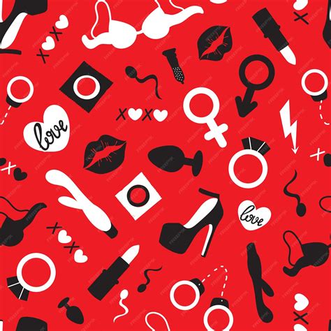 Premium Vector Bright Seamless Valentines Day Pattern With Sex Toys