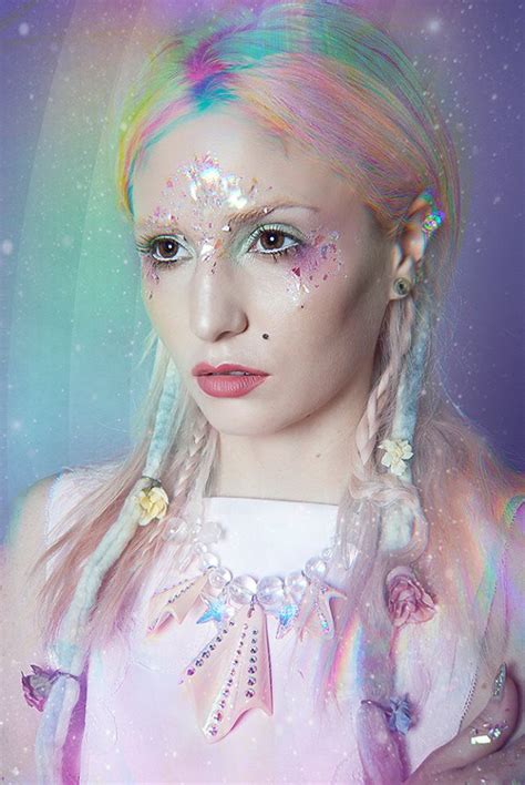 Space Grunge Pixie Makeup Audrey Kitching Pastel Rainbow Hair