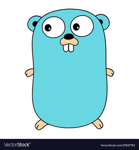 golang emblem blue gopher royalty free vector image