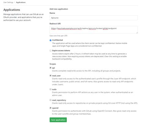 using a local installation of gitlab apicurio