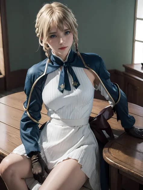 Violet Evergarden Blue Eyes Blonde Hair Blue Eyes Hair Ribbon