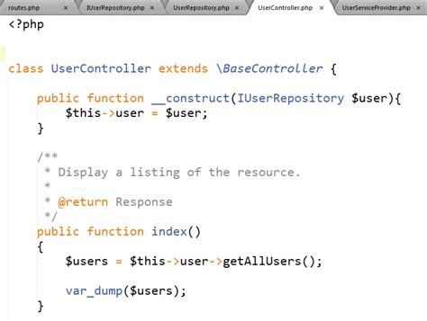 repository pattern laravel ioc with namespace doesn t