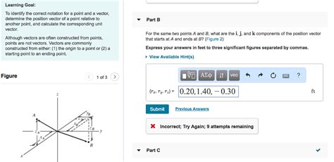 solved as shown on the coordinate system points a and b