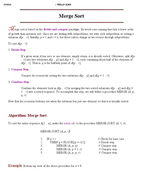 merge sort algorithm pdf theoretical computer science