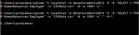 sql server export data as csv from database using sqlcmd