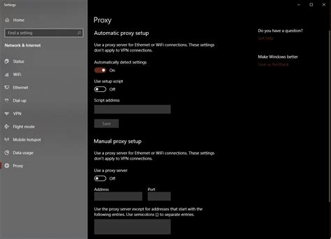 cannot configure proxy settings microsoft community