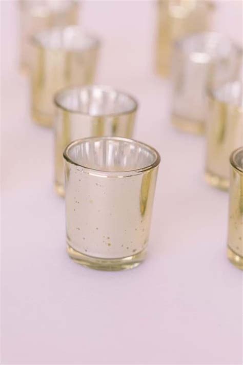Mercury Gold Glass Votives Set Of 12 Something Borrowed