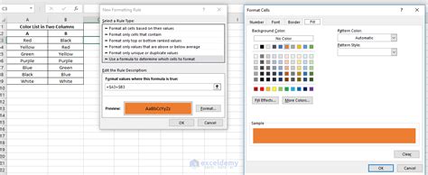 how to compare two columns or lists in excel exceldemy