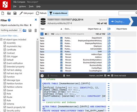 creating a directory of object level scripts with sql compare