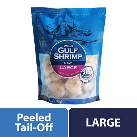 Frozen Wild Gulf Large Raw Shrimp Peeled And Deveined 12 Oz