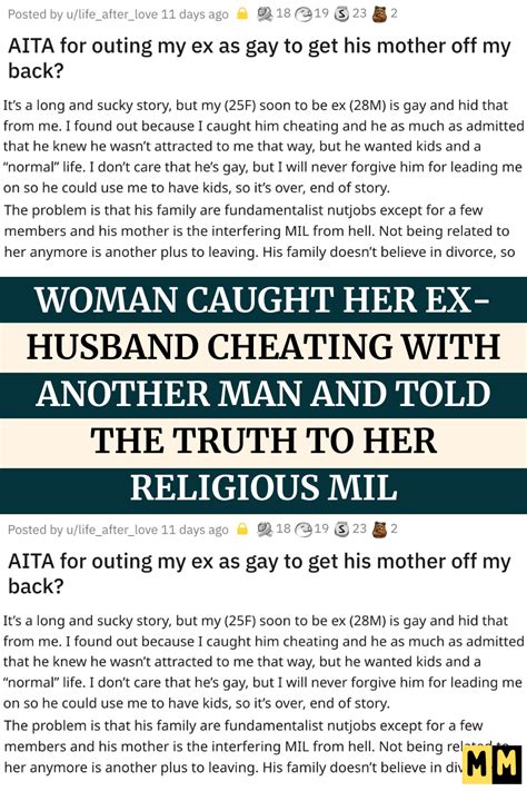 Woman Caught Her Ex Husband Cheating With Another Man And Told The