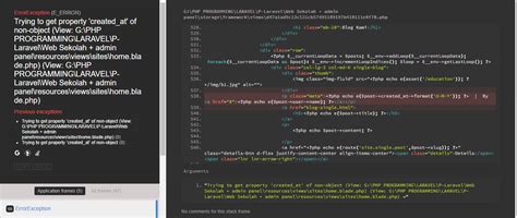 trying to get property of non object pada laravel 5 8 forum coding