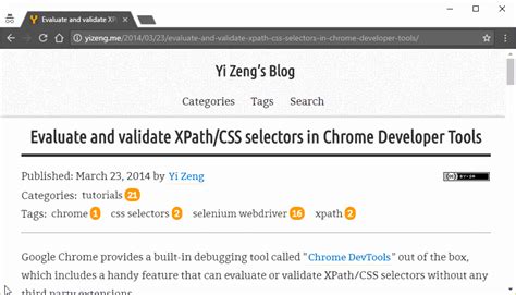 evaluate and validate xpath css selectors in chrome developer tools